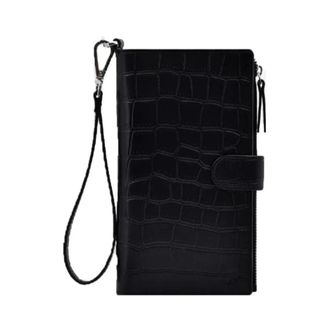 John Richmond Vertikale Geldb&ouml;rse mit Krokoprint - - Accessories - Herren - Schwarzk - ONE SIZE