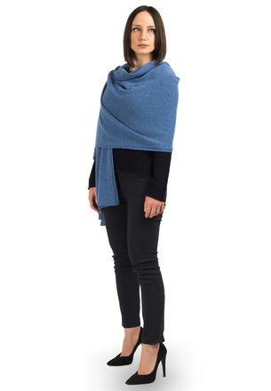 DALLE PIANE CASHMERE Stola aus 100% Kaschmir - Made in Italy - f&uuml;r Frau, Farbe: Hellblau, Einheitsgr&ouml;&szlig;e