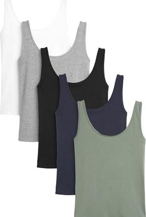 Next Femme Débardeurs à Bretelles Larges, Lot de 5 Multi-Couleurs 38