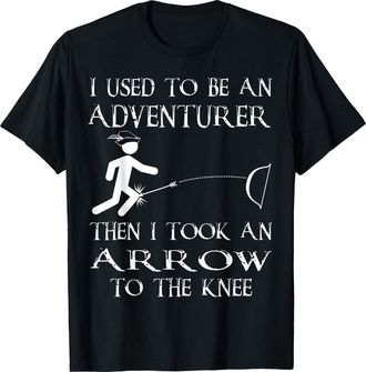 MathWare Adventurer Then I Took an Arrow to the Knee Videospiel Geek T-Shirt