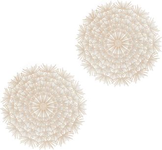 Soimiss 2 St&uuml;ck L&ouml;wenzahn Tischsets aus PVC Durchbrochene Platzsets mit Blumenmuster Dekorative Tischunterlagen f&uuml;r K&uuml;che Wohnzimmer Restaurant und Caf&eacute;