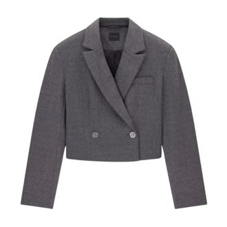Guess Bertha Crop Zweireihiger Blazer - - Jackets - Damen - Grau - M