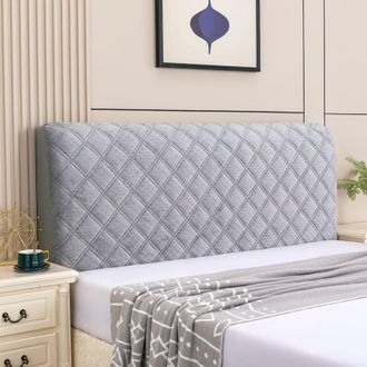 Generic Elastischer Samt-Quilt Kopfteilbezug, Haustierfreundlicher Kopfteilbezug f&uuml;r Doppelbett, Kratzfester Staubschutzbezug f&uuml;r Schlafzimmer Dekoration Hell