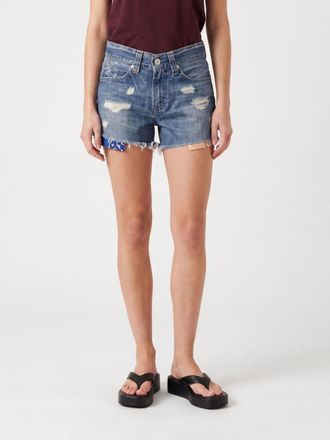 HTC Denim-Shorts mit Nieten und Bandana-Print von