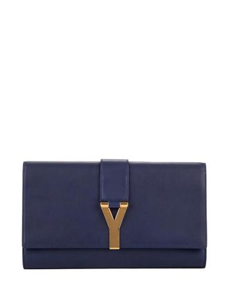 Saint Laurent Classic Y Line Clutch - Blau