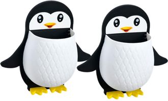 Angoily Kartonschatulle Kunststoff Wandhalterung Pinguin Form 2 St&uuml;ck Ohne Bohren Fernbedienungs Und Stifthalter Organizer F&uuml;r K&uuml;che Und Bad