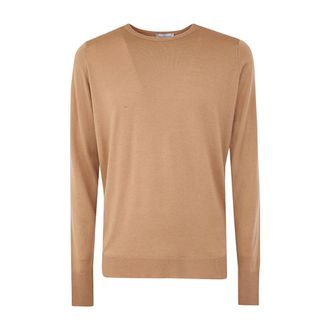 John Smedley Marcus Langarm Rundhals Pullover - - Knitwear - Herren - Braun - 2XL