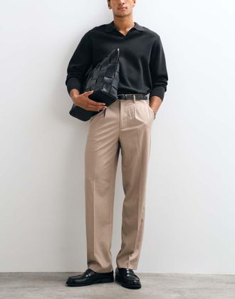 Only & Sons pantalon de costume coupe ample couleur chinchilla-Noir
