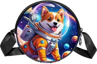 Generic Sac &agrave; bandouli&egrave;re rond pour femme, petit sac &agrave; bandouli&egrave;re avec fermeture &eacute;clair et bretelles r&eacute;glables style d&eacute;contract&eacute; pour femmes et filles