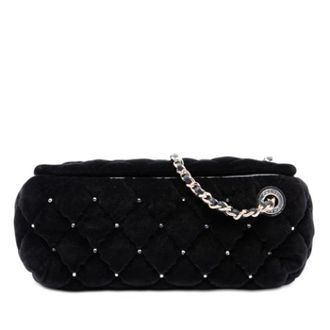 Chanel Pre-owned Quilted Velvet Clutch - - Pre-owned - Damen - Schwarzk - ONE SIZE