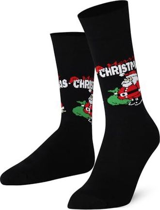MySocks Chaussettes de Noël Noir Père Noël