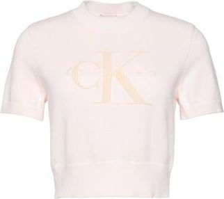 Calvin Klein Pull manches courtes &agrave; logo en coton