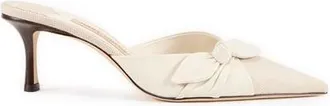 Jimmy Choo London Mules &agrave; talon Livi 65 en toile et cuir