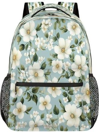 Generic Fleurs Feuilles Vertes Sacs A Dos Unisexe Sac &Agrave; Dos L&eacute;ger Cartable Scolaire Pour Camping Homme V&eacute;lo 29X40Cm