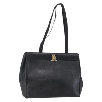 Ferragamo Sac bandouli&egrave;re en cuir Pre-owned - Femme - Pre-owned - Noir - Taille: ONE Size