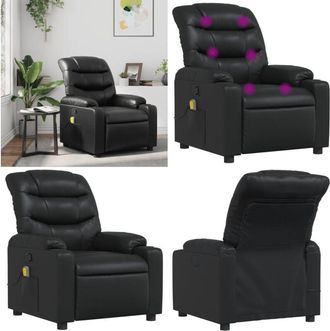 vidaXL Massagesessel Schwarz Kunstleder - Massage Stuhl - Relaxstuhl - TV-Sessel - Ecksofa - Wohnzimmersofa - Home & Living
