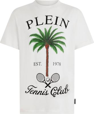 Philipp Plein Round Neck T-Shirt Tennis Club Stones