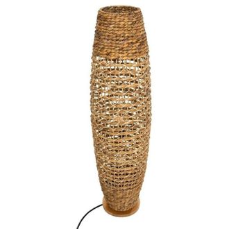 PEGANE Pegane - Lampadaire, lampe à poser sans pieds coloris Beige et métal noir - diamètre 31 x Hauteur 118 cm