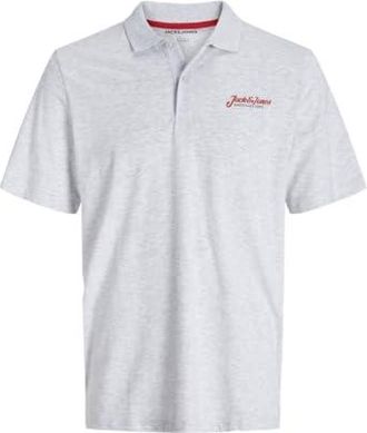 Jack & Jones Jjerik Polo SS, Blanc-Gris, L Homme