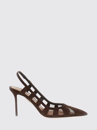 Aquazzura Screen Slingback-Pumps aus Mesh und Veloursleder mit hohem Absatz