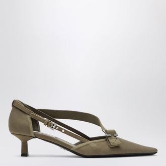 Prada Pumps aus Canvas in Waldgr&uuml;n