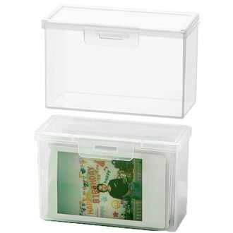 Generic Bemvp Kpop Fotokartenhalter-Box, 2 St&uuml;ck, Transparent, Mini-fotokarten-aufbewahrungsbox, Transparent, Kleine Fotokarten-sammlungs-Organizer-Box