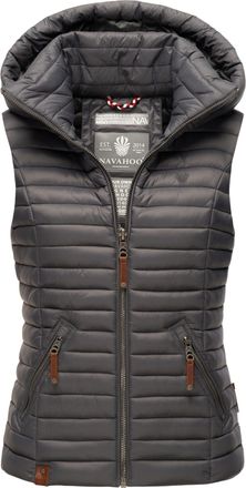 Navahoo Damen Weste Steppweste gesteppt Frühjahr Übergangsweste B696 [B696-Shad-Anthrazit-Gr.XS]