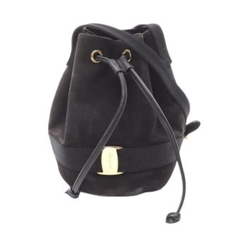 Ferragamo Pre-owned Wildleder Bucket Bag - - Pre-owned - Damen - Schwarzk - ONE SIZE