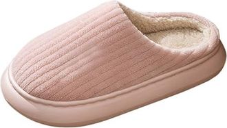 Generic Pantoufles chaudes pour femme et homme - En coton - Confortables - Doublées - En feutre - Doublées - Confortables et douces, Rose, 37 EU