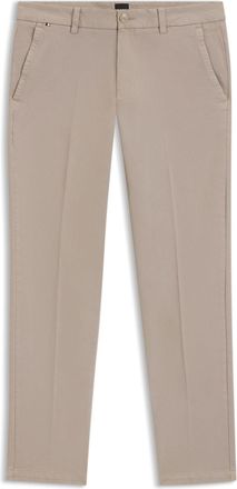 BOSS Herren H-Kaiton1 Slim-Fit Hose aus elastischer Baumwoll-Gabardine Hellbeige 35/34