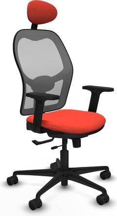 Piqueras y Crespo Telearbeitssessel mit 2D-Armen, h&ouml;henverstellbarer Lendenwirbelst&uuml;tze und festem Kopfteil, ausgestattet mit Syncro/Traslack und injiziertem Schaumstof