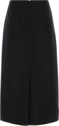 Jil Sander Wool-Silk Blend Skirt - Black