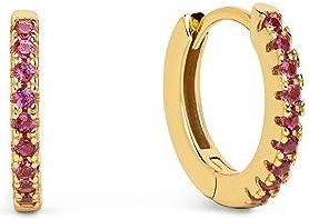 Singularu Boucles doreilles Aro Raspberry. Argent Sterling 925 avec Finition Plaqu&eacute; Or 18Kt et Zirconiums. Fermoir Congo/Click. Bijoux pour Femme