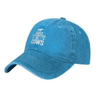 Generic Facilement Distrait par Les Vaches Homme Femme Casquette Trucker Anti-Soleil Trucker Caps sans D&eacute;formation Chapeau De Cowboy pour Running Ext&eacute;rieur Ra