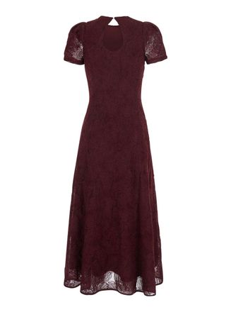 Rotate Womens Long Dress Burgundy Recycled Polyester