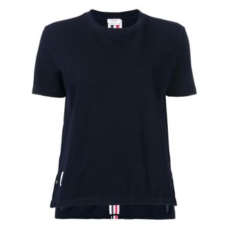 Thom Browne Femme, Tops, Bleu, Taille: 40 FR T-shirt Chic &agrave; Manches Courtes