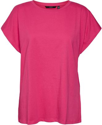 Vero Moda Damen Vmpia Wide Top Noos T-Shirt, Pink Yarrow, M EU