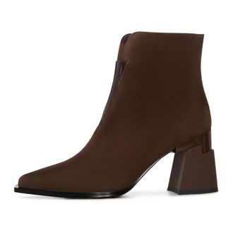 Cesare Gaspari Architekturabsatz Leder Kn&ouml;chelstiefel - Braun - - Shoes - Damen - Braun - 39 EU