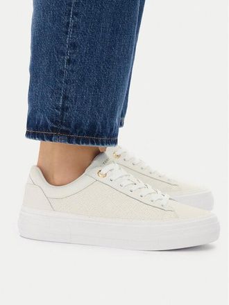 Tommy Hilfiger Sneakers Th Platform Sneaker Quilted FW0FW09265 &Eacute;cru