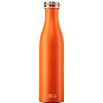 Lurch 240969 Isolierflasche/Thermoflasche f&uuml;r hei&szlig;e und kalte Getr&auml;nke aus Doppelwandigem Edelstahl 0,75l, orange