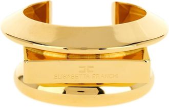 Elisabetta Franchi Femme, Accessoires, Jaune, Taille: 40 FR Bracelet Rigide avec Bande Laqu&eacute;e