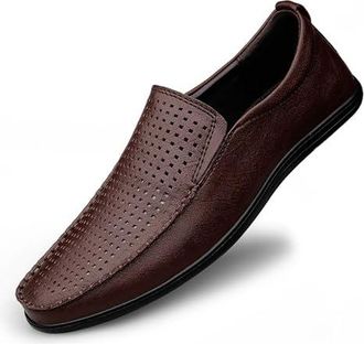 Generic Mocassins for Hommes Chaussures Bout Rond en Cuir v&eacute;g&eacute;talien Respirant Mocassins Chaussures Talon Plat Flexible Anti-d&eacute;rapant Mariage Marche Slip-ons(