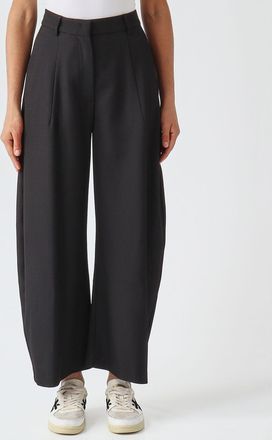 Meimeij Cropped-Hose mit weitem Bein aus Cr&ecirc;pe und hoher Taille