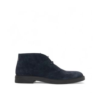 HUGO BOSS Homme, Chaussures, Bleu, Taille: 43 EU Bottines en Daim avec Logo R&eacute;tro