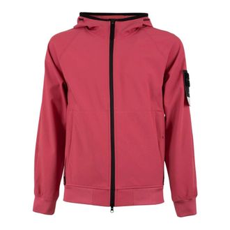 Stone Island Homme, Sweatshirts et sweats &agrave; capuche, Rose, Taille: S Veste &agrave; capuche Soft Shell-R