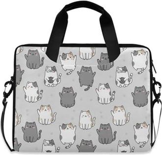 Alaza Sac pour ordinateur portable de 40,6 &agrave; 15,6 avec motif de chat mignon et dempreintes de pieds, sac pour ordinateur portable de 40,6 &agrave; 15,6 cm, sacoche