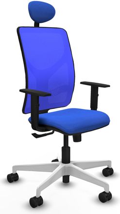 Piqueras y Crespo Stuhl aus PVC, blau, mit 1D-Armlehnen, h&ouml;henverstellbarer Lendenwirbelst&uuml;tze und festem Kopfteil, ausgestattet mit Sincro 3 Positionen und Schneidesch