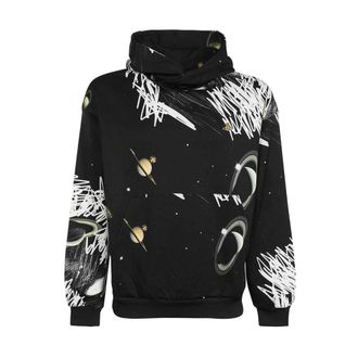 Vivienne Westwood Hoodie mit All-Over-Print - - Sweatshirts & Hoodies - Herren - Schwarzk - M