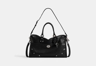 Coach Rhyder Satchel 38 f&uuml;r Frauen in Schwarz | Leder