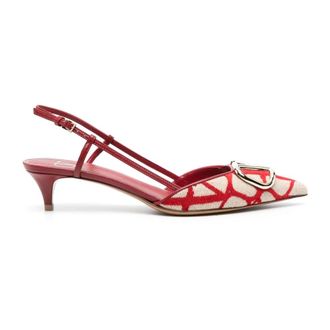 Valentino Garavani Femme, Chaussures, Rouge, Taille: 36 EU Escarpins Rouges en Cuir à Bout Pointu
